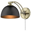 Golden Rey 1-Light Articulating Wall Sconce 3688-A1W AB-BLK, Aged Brass ...