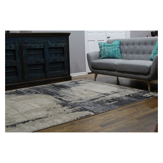 Brown Abstract Rug, 6'8''x10' - Contemporary - Area Rugs - by cozy rugs ...