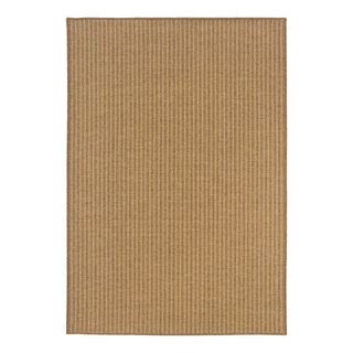 Key West Indoor and Outdoor Striped Tan and Light Tan Rug, 1'9"x3'9 ...