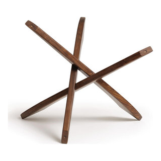 Statements Entwine, Round Coffee Table Base Only, Natural Walnut Finish ...