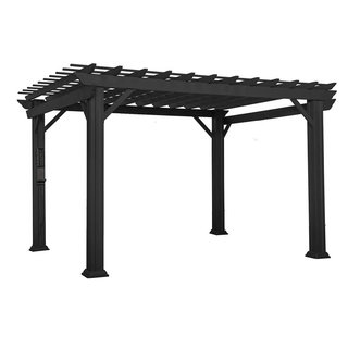 Outdoor Pergola, Galvanized Steel Frame With Trellis Top & Power ...