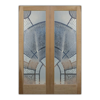 Interior Doors - Matrix Arcs Frosted Glass Design - 28" x 80 ...