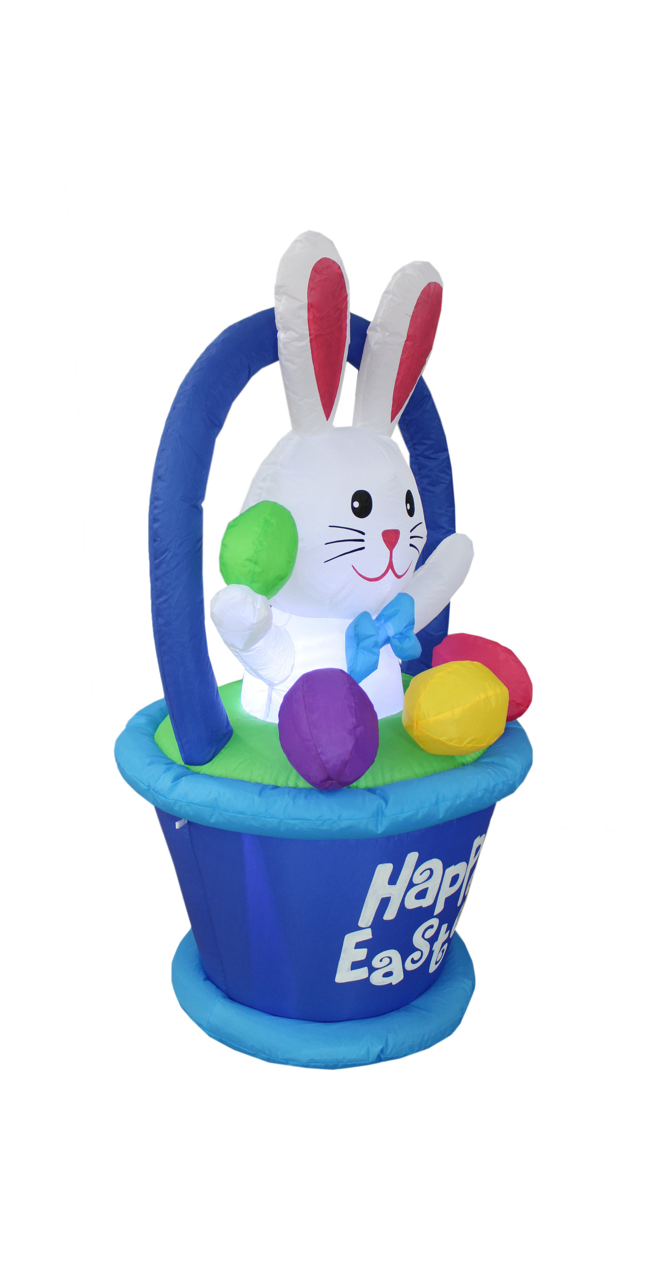 Tall Inflatable Bunny in Basket With Colorful Easter Eggs Decoration, 4 ...