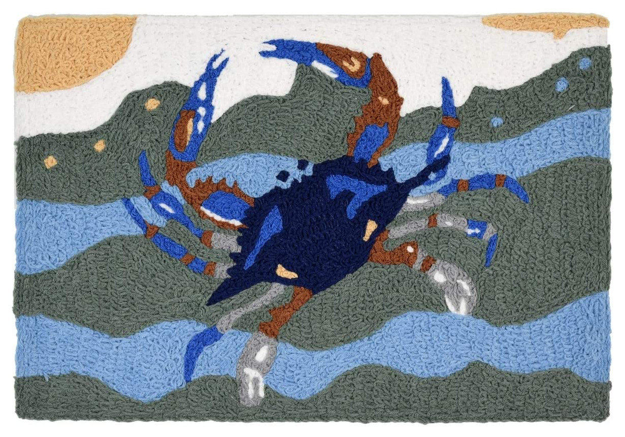 JellyBean Accent Rug Blue Crab Surf - Beach Style - Outdoor Rugs - by ...