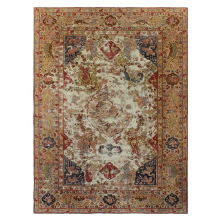 Vintage Distressed Clementine Ivory Rug 9'6"x12'5", 9'6"x12'5 ...