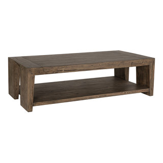 Troy Oak Coffee Table, Antique Brown - Rustic - Coffee Tables - by ...