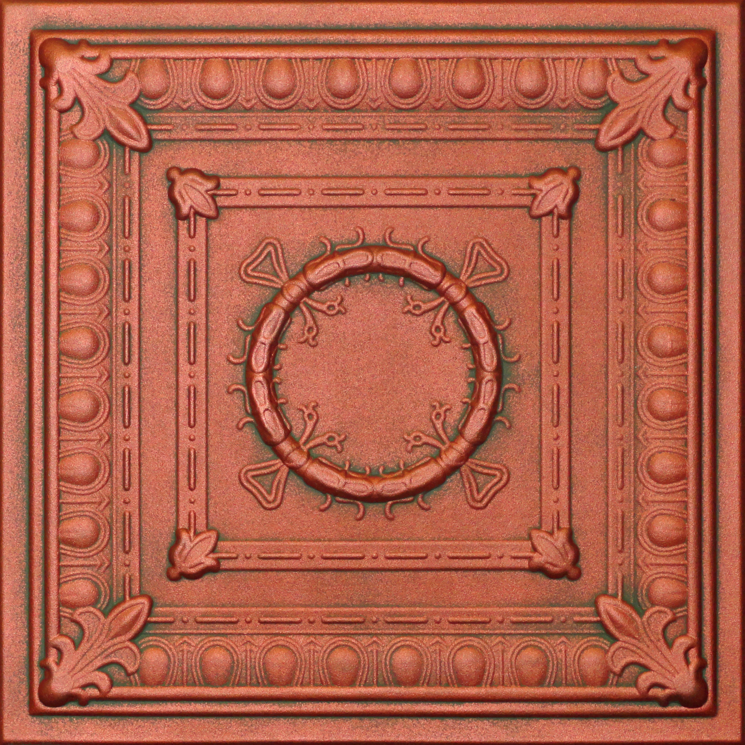 19.6"x19.6" Styrofoam Glue Up Ceiling Tiles R47, Copper Patina ...