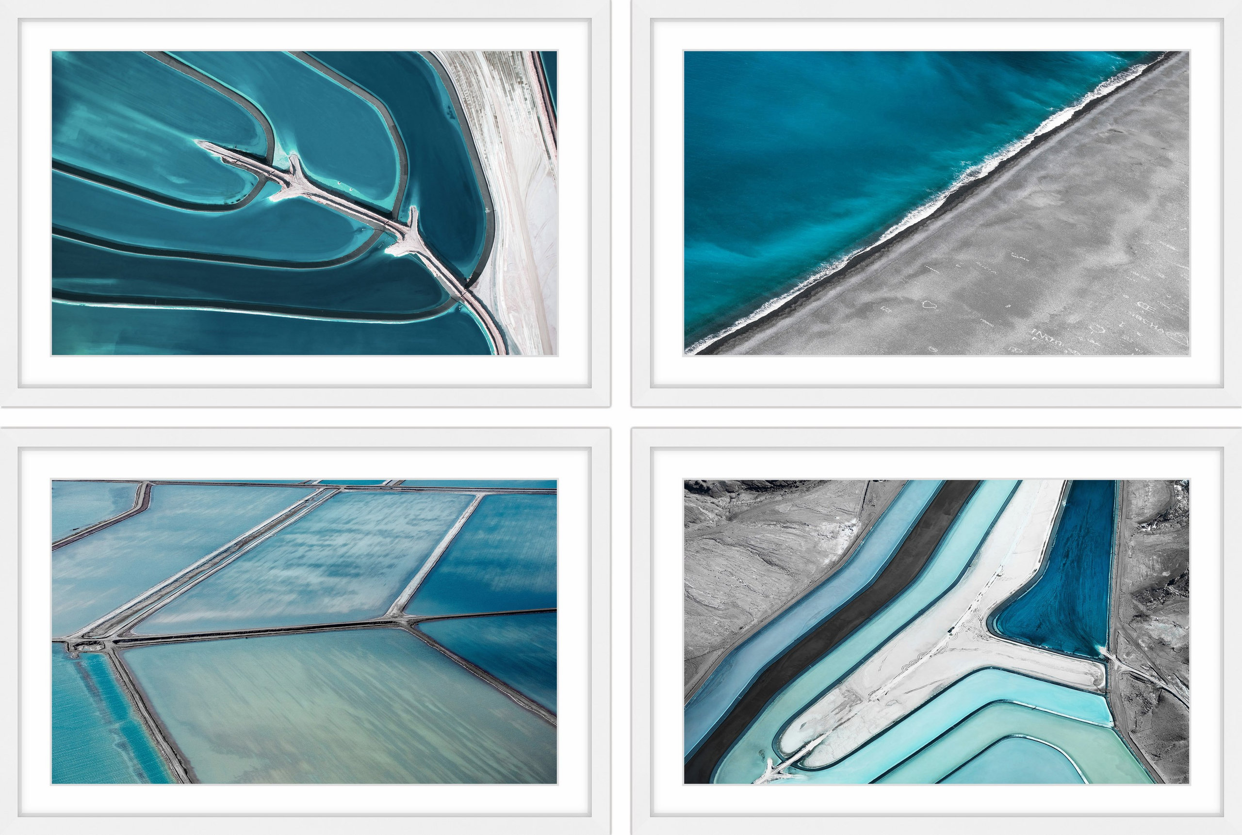 Water Channels Quadriptych, 90x60 - Contemporary - Prints And Posters ...