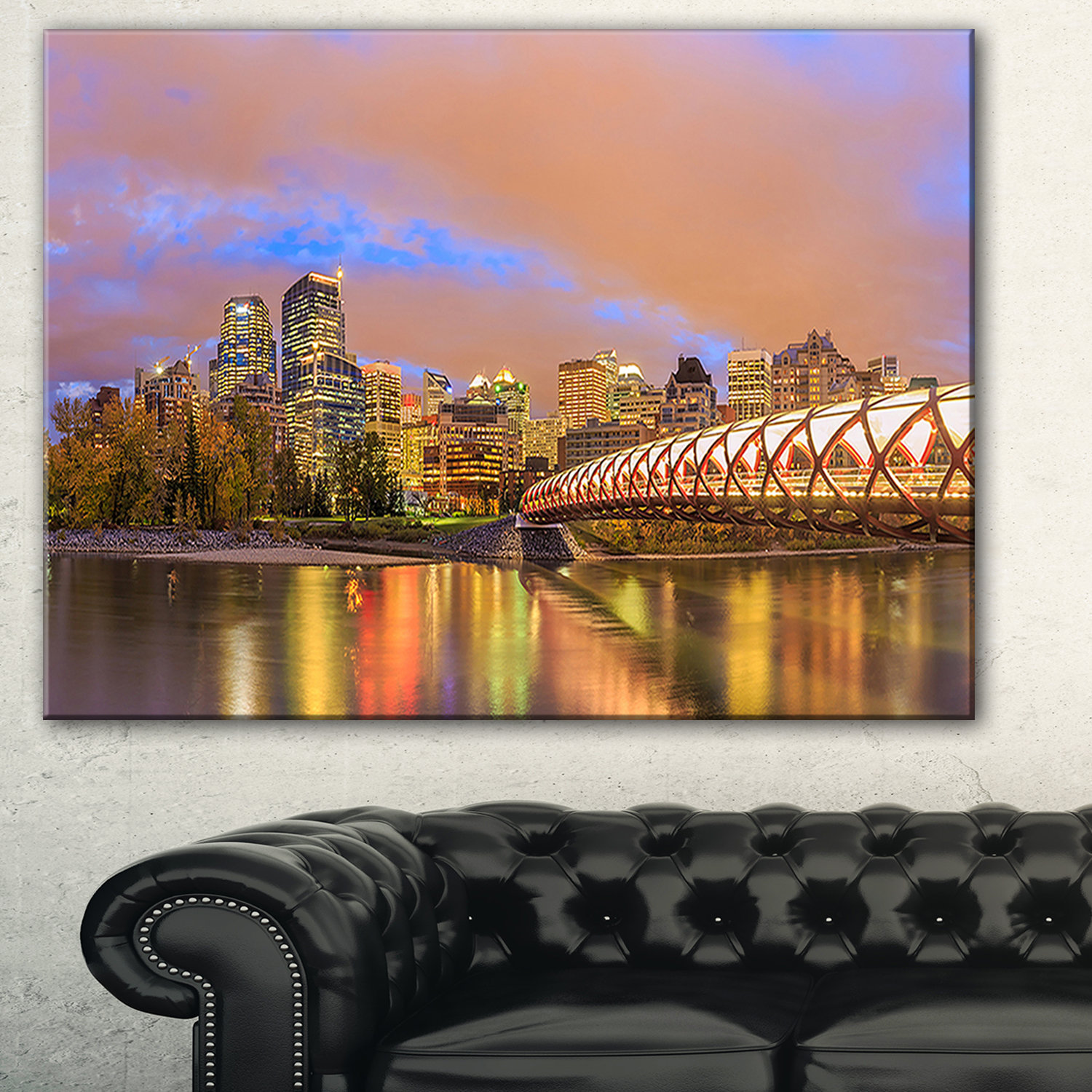 "Calgary at Night" Cityscape Photography Canvas Print, 40"x30 ...