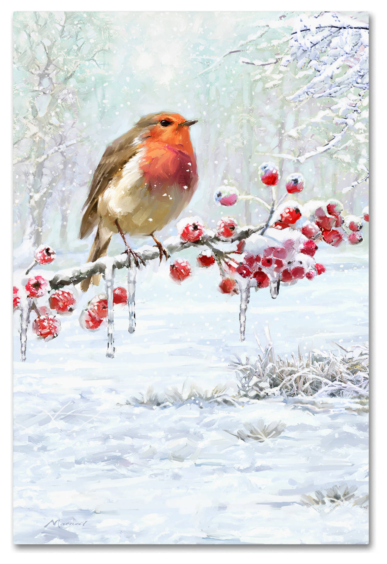 The Macneil Studio 'Robin' Canvas Art, 19"x12" - Contemporary - Prints ...