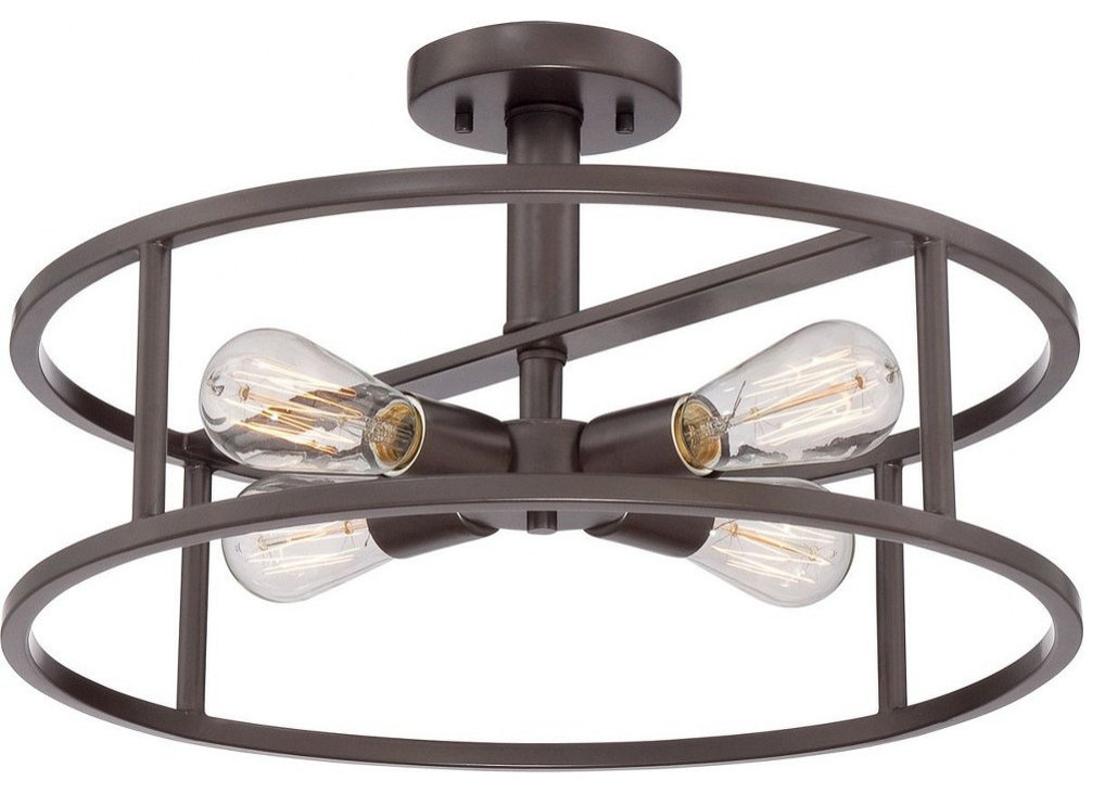 4 Light Semi-Flush Mount-Western Bronze Finish - Ceiling - Semi-Flush ...
