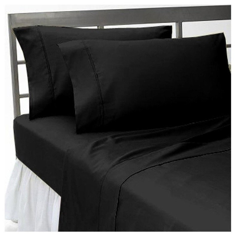 300TC 100% Egyptian Cotton Solid King Size Sheet Set, King ...