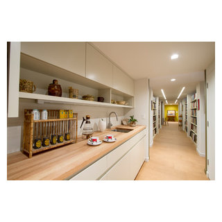 LIBRARY-LOWER LEVEL LIVING - Midcentury - Kitchen - Philadelphia - by ...