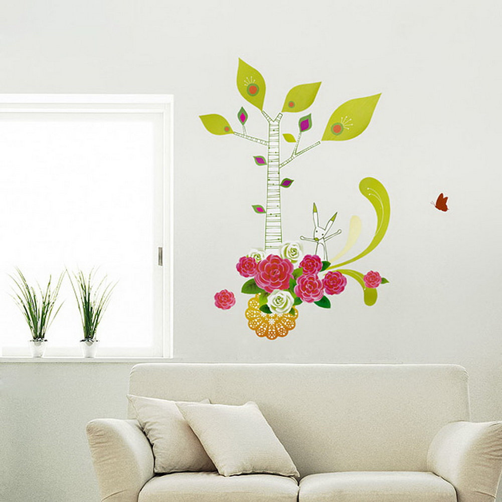 Bright Flowers - Wall Decals Stickers Appliques Home Decor ...