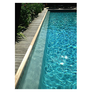 French Grey Pebble Sheen w/ Rainbow Tile - Pool - Boston - by Atlantic ...