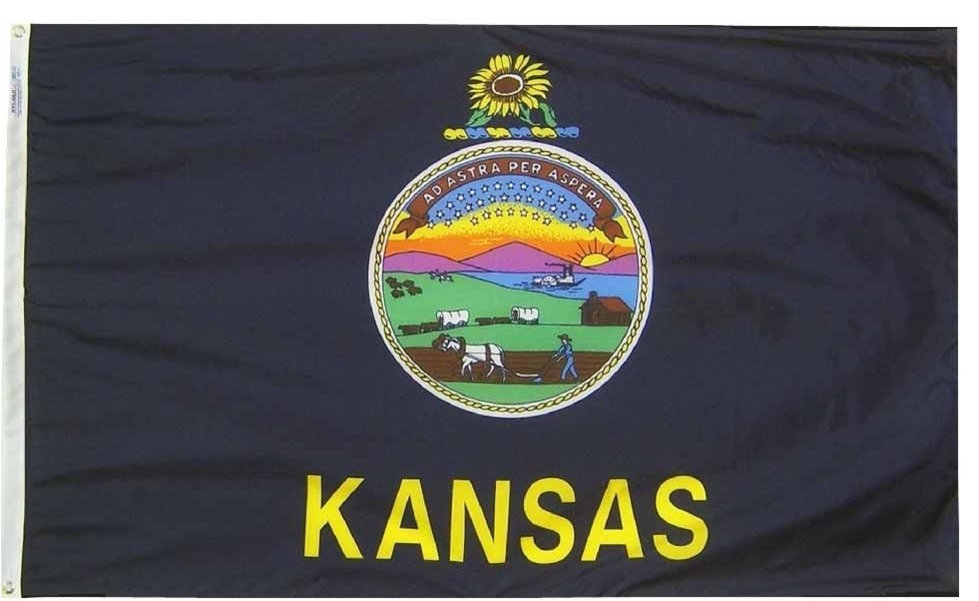 Kansas, 4'x6' Nylon Flag - Traditional - Flags And Flagpoles - by ...
