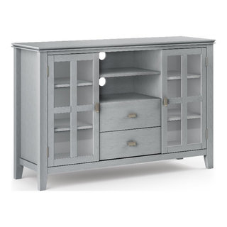 Artisan SOLID WOOD 53 inch Wide Contemporary TV Media Stand in Fog Gray ...
