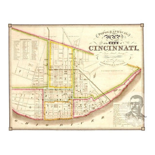 Historic Cincinnati, OH Map 1841, Vintage Ohio Art Print Decor, 12"x18 ...
