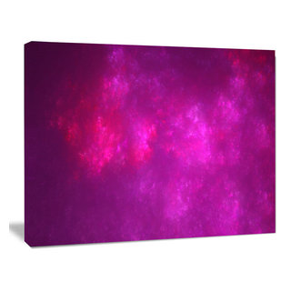 Bright Pink Starry Fractal Sky, Abstract Canvas Art Print, 40"x30"x1.5 ...