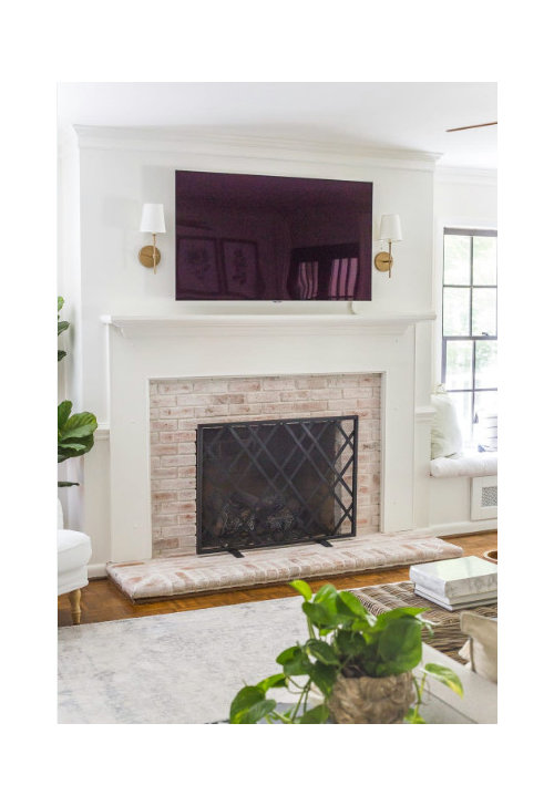 Sconces or picture light with frame tv above mantel? Comments welcome!