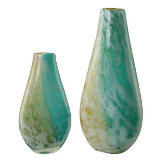 Uttermost High Tide Glass Vases, Set of 2 - Contemporary - Vases - by ...