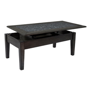 Baroque Cocktail Table With Mosaic Tile Inlay - Rustic - Indoor Pub And ...