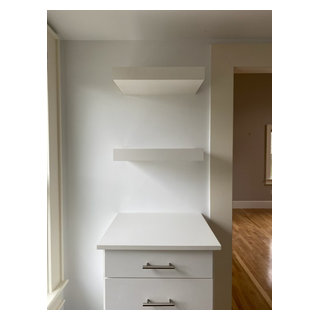Boston area custom closet with floating shelves - Modern - Wardrobe ...