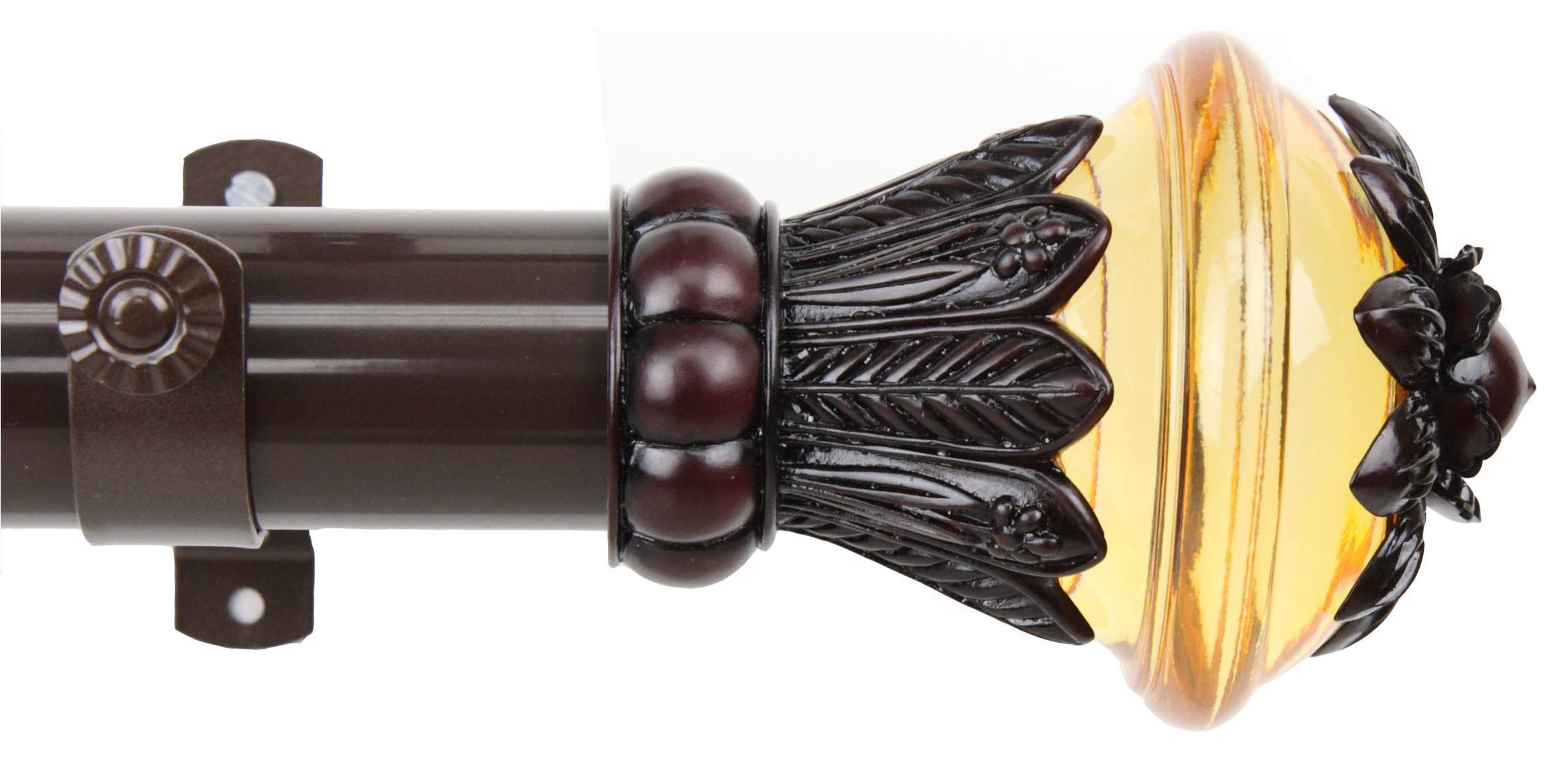 Paradise 1.5" Custom Cut Length Drapery Rod, 4', Black, 11' - Victorian ...