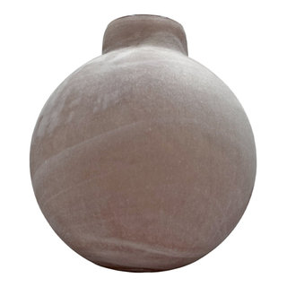 Decorative Handmade Glass Round Vase in White, 12 - Modern - Vases - by ...