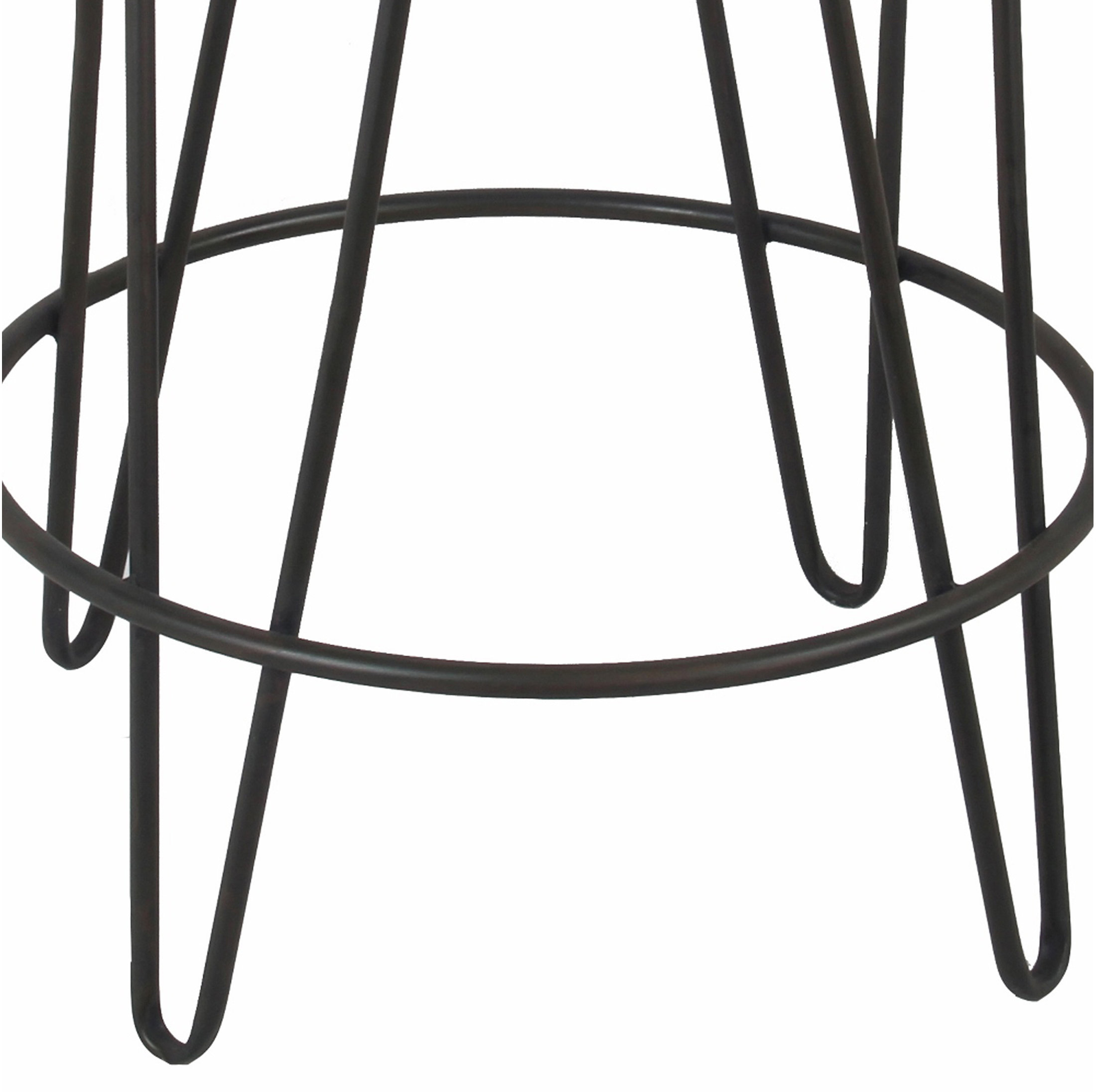 Wood and Metal Bar Height Stool with Hairpin Legs, Set of Two, Brown ...