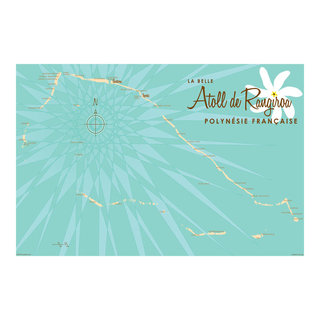 Lakebound Rangiroa Atoll French Polynesia Art Print, 12"x18 ...