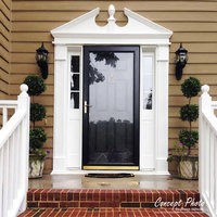 Peaked Cap Sunburst Architectural Grade PVC Pediment, 86"W x 22-1/2"H x ...