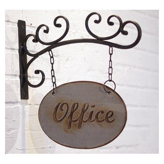 Metal Hanging "Office" Sign - Miami - by Antique Farmhouse | Houzz
