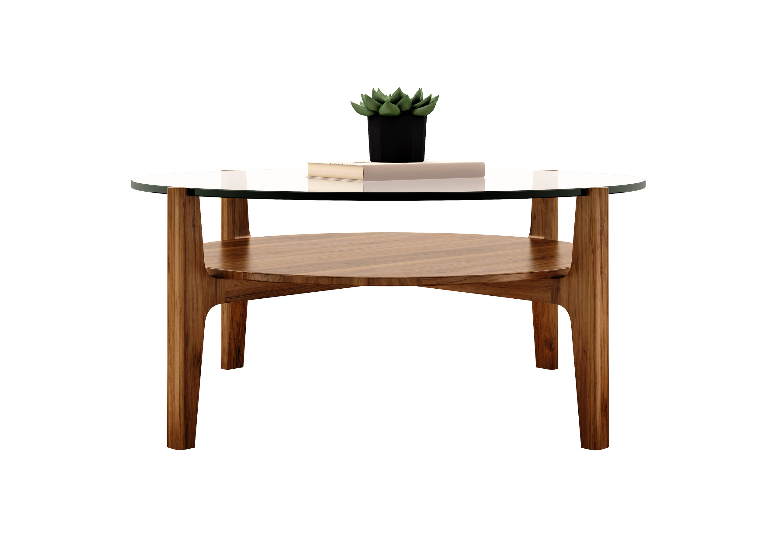 Modholic Soho Coffee Table, Walnut, Round - Midcentury - Coffee Tables ...