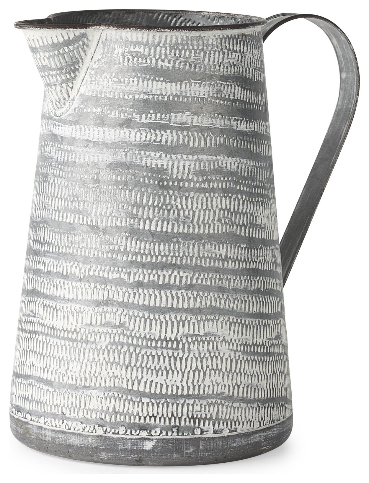 Gray and White Patterned Metal Jug - Farmhouse - Vases - by UStradeENT ...