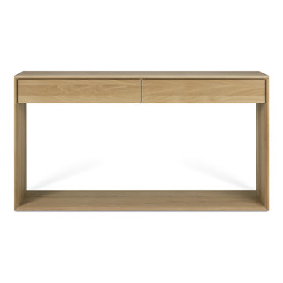 Oak 2-Drawer Console Table | OROA Nordic, 63"w X 16"d X 34"h ...