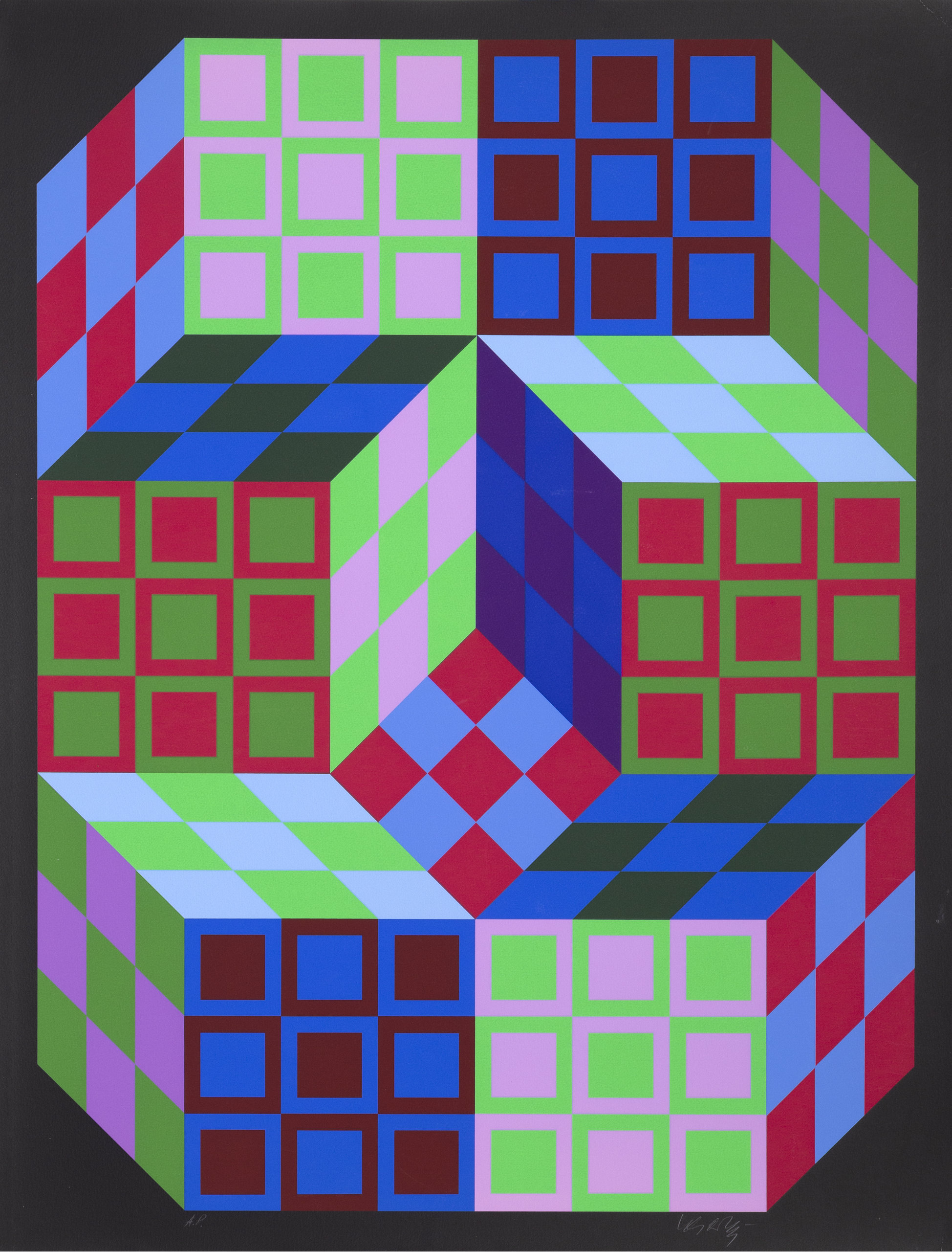 Carden, Victor Vasarely, 12.75x9.75 - Contemporary - Fine Art Prints ...