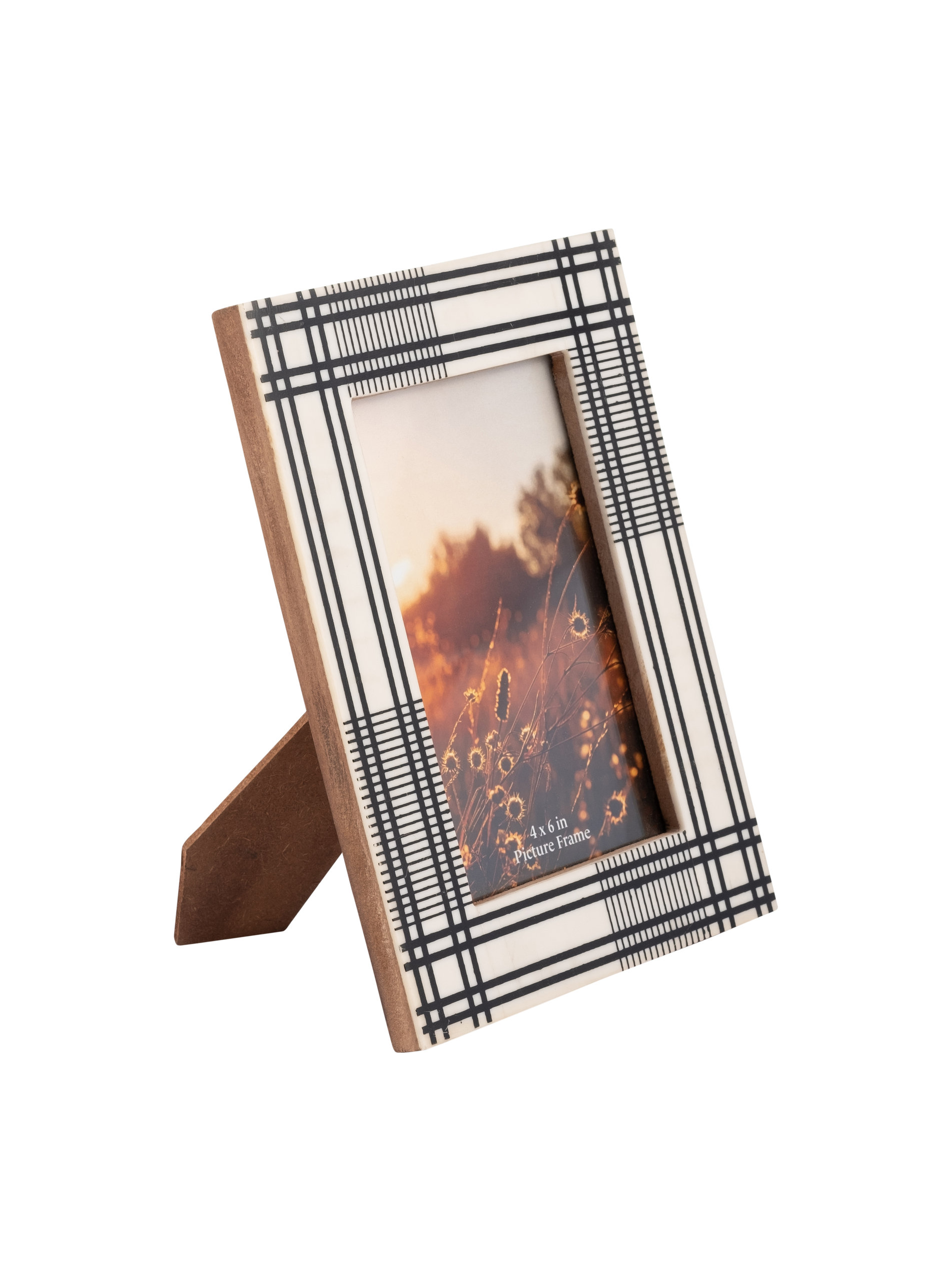 Resin, 4X6 Plaid Lines Photo Frame, Black/White, 6x1x8 inches ...