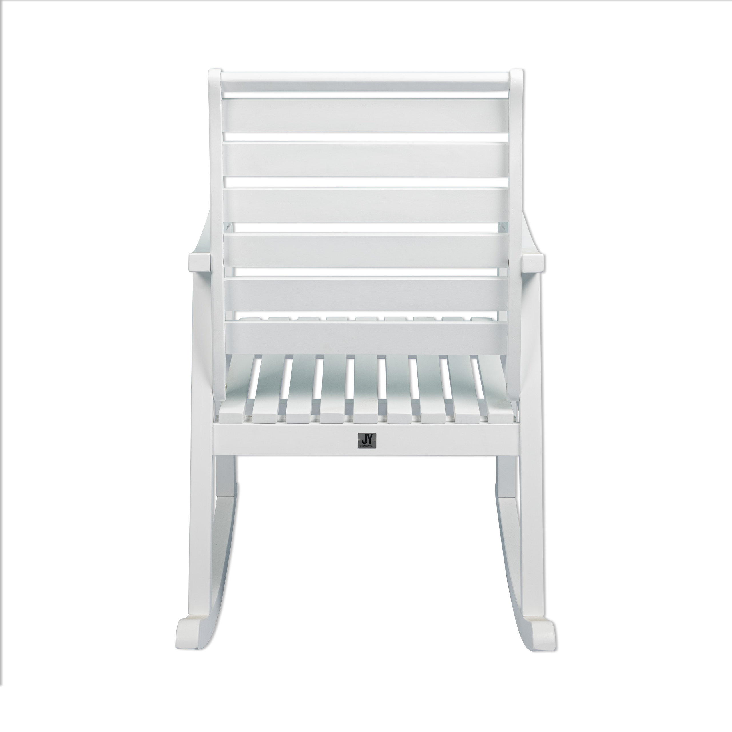 Carey Modern Slat-Back Acacia Wood Patio Outdoor Rocking Chair - Beach ...