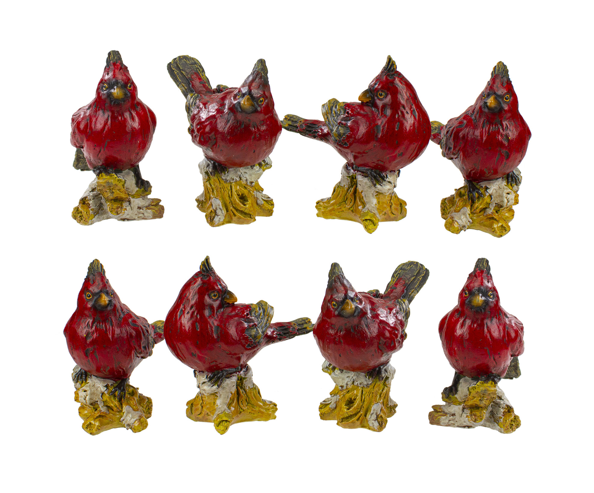 8-Piece Red Cardinal Bird Christmas Figure Set 4.5" - Contemporary ...