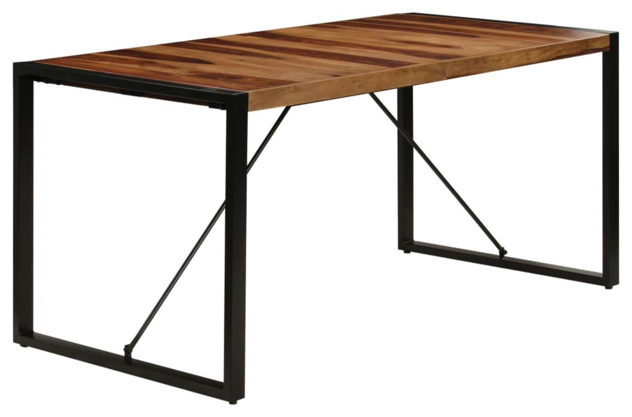 vidaXL Dining Table 63"x31.5"x29.5" Solid Sheesham Wood - Industrial ...