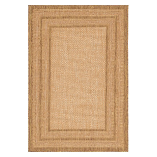 Unique Loom Multicolored Border Outdoor Rug, 4'x6' - Transitional ...