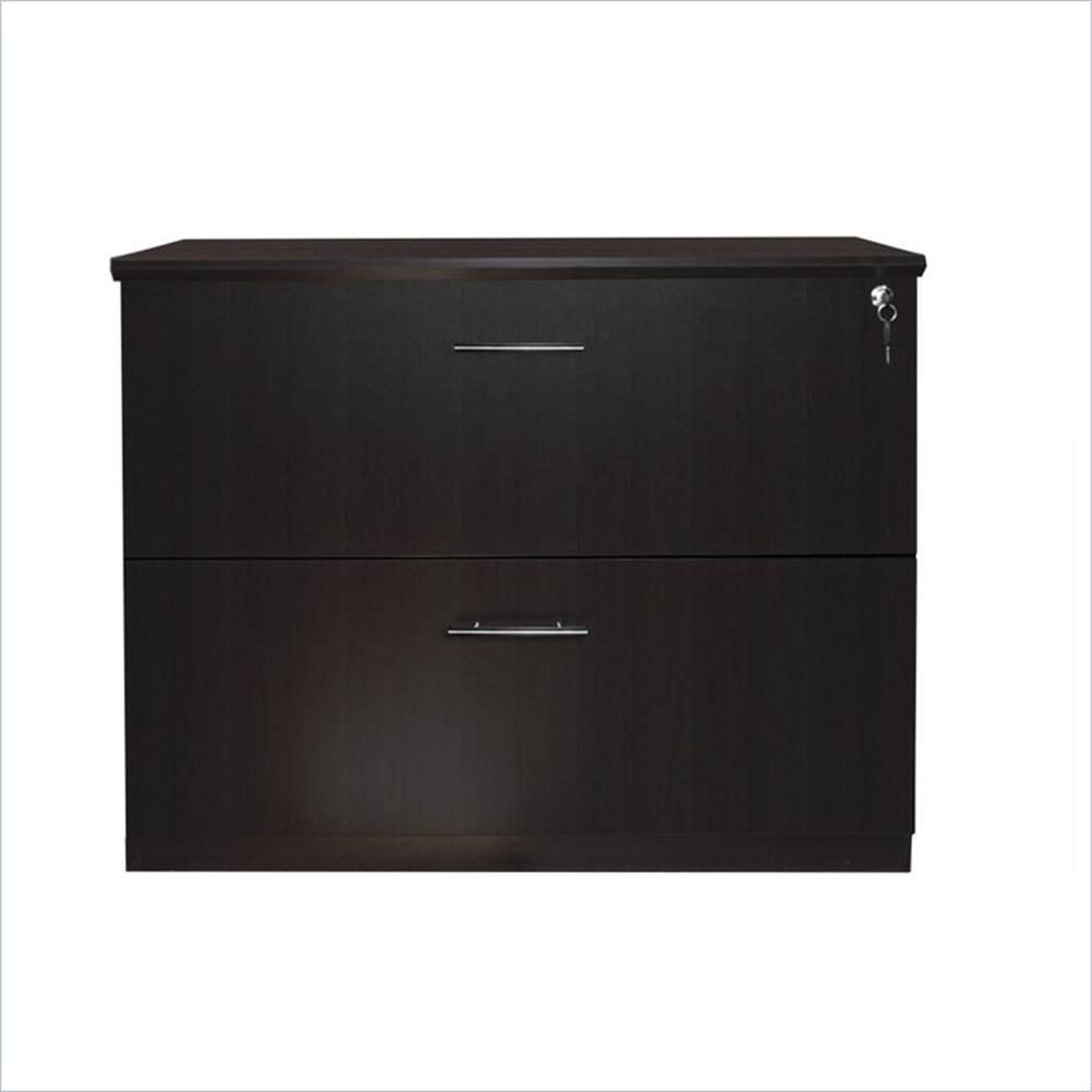 Pemberly Row Contemporary 2 Drawer Lateral Filing Cabinet in Mocha ...