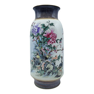 Oriental Porcelain Vase With Flowers and Birds - Asian - Vases - by ...