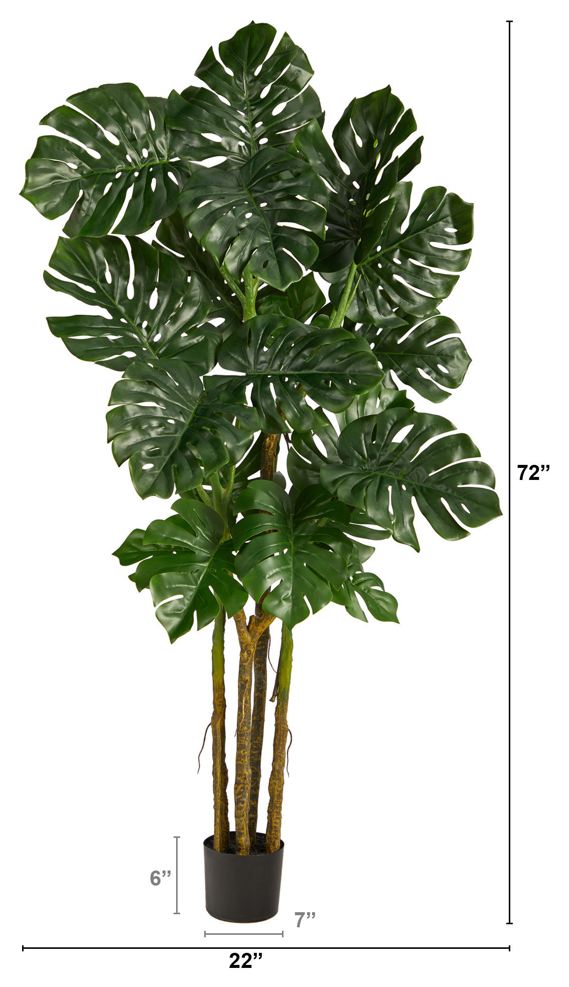 6 ft. Monstera Artificial Tree - Modern - Artificial Plants And Trees ...