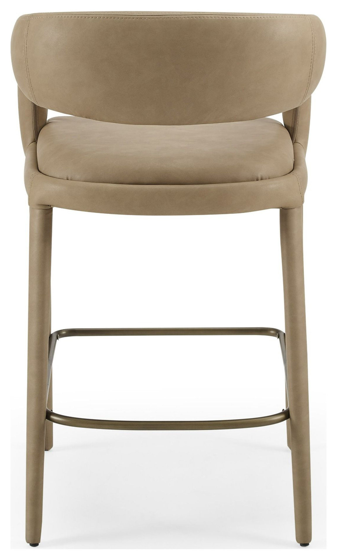 Modrest Faerron Modern Tan Leatherette Counter Chair - Midcentury - Bar ...