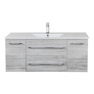 Kato Wall Hung Vanity Soho With Top for Buffallo, 48" - Contemporary ...