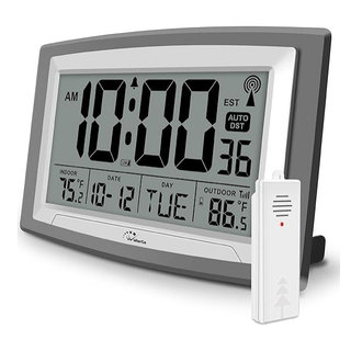 Atomic Clock with Outdoor and Indoor Temperature - 12.5 - Contemporary ...