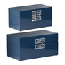 A&B Home Modern Blue Decorative Boxes With Silver Accent Set Of 2 ...