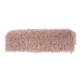 Mina Victory Shag Yarn Shimmer Shag 5" X 20" Blush Indoor Throw Pillow ...